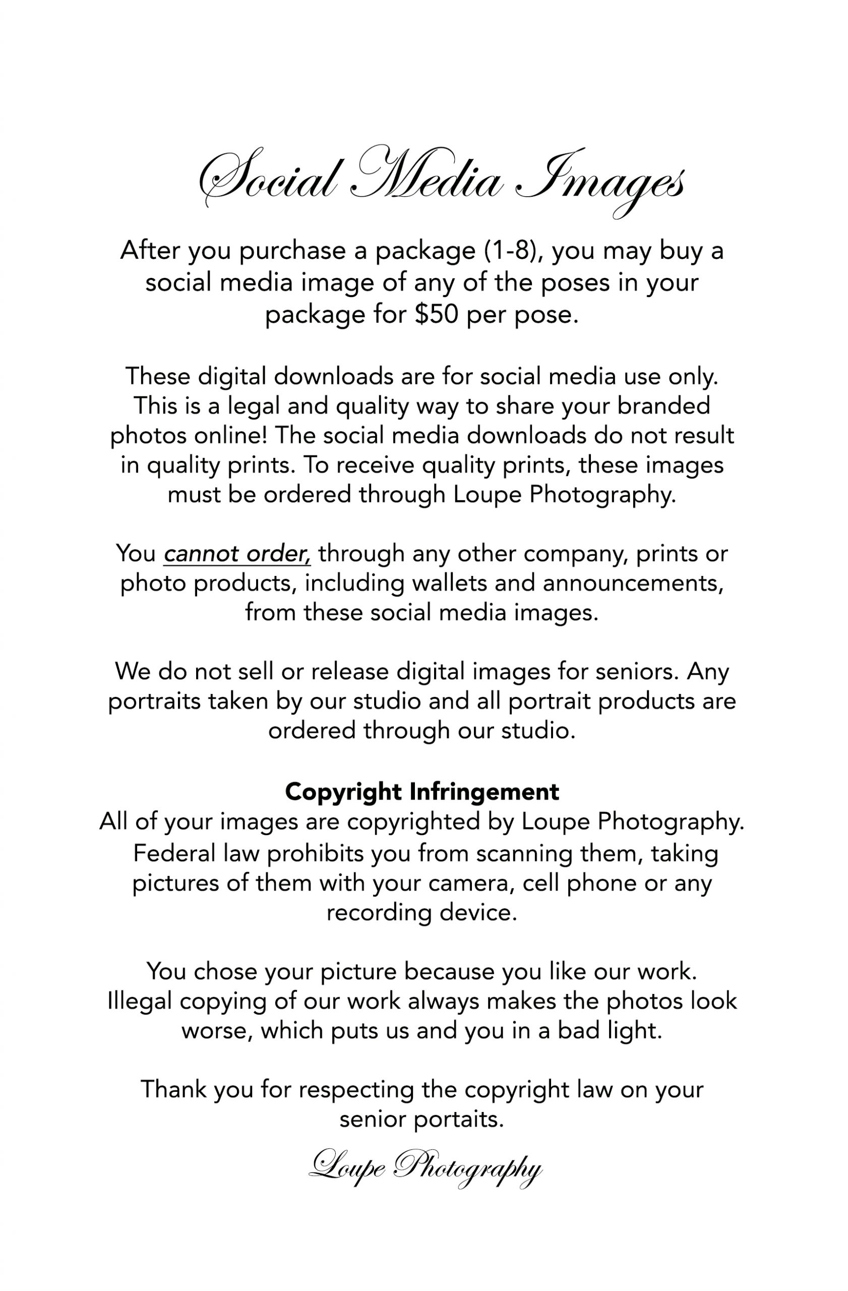 Haynes Senior Info | Loupe Photography